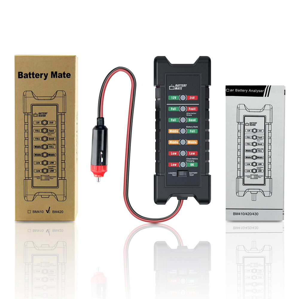 YAWOA BM420 12V 24V car battery tester cigarette lighter version ...