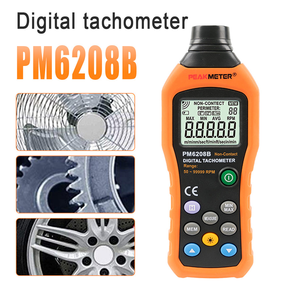 PEAKMETER PM6208B Digital Tachometer – Meterport